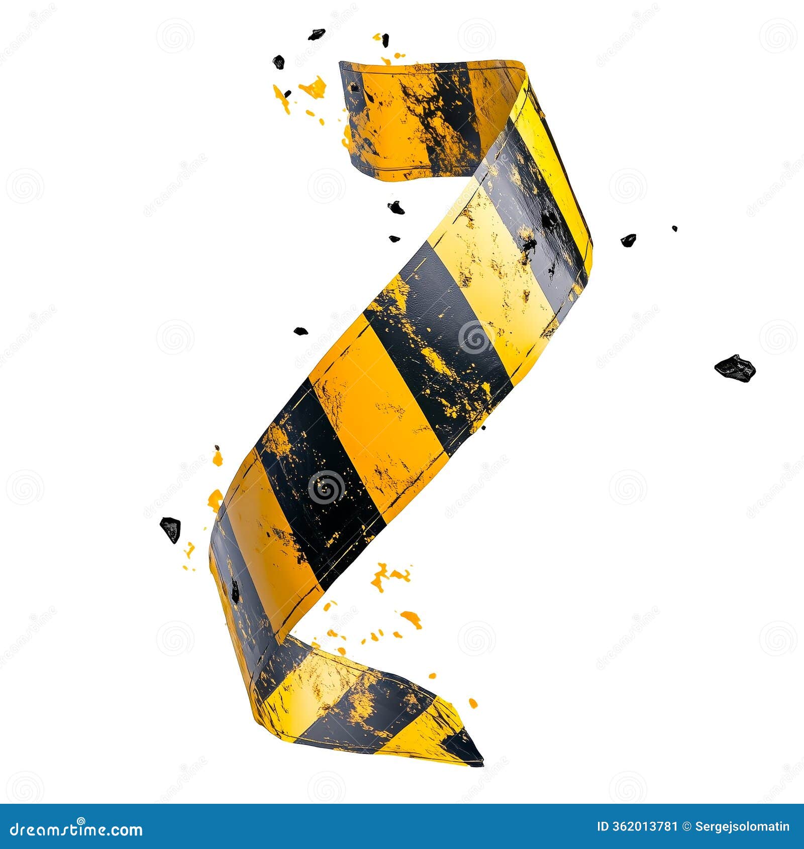 Worn Black and Yellow Striped Caution Ring Isolated on a Transparent ...