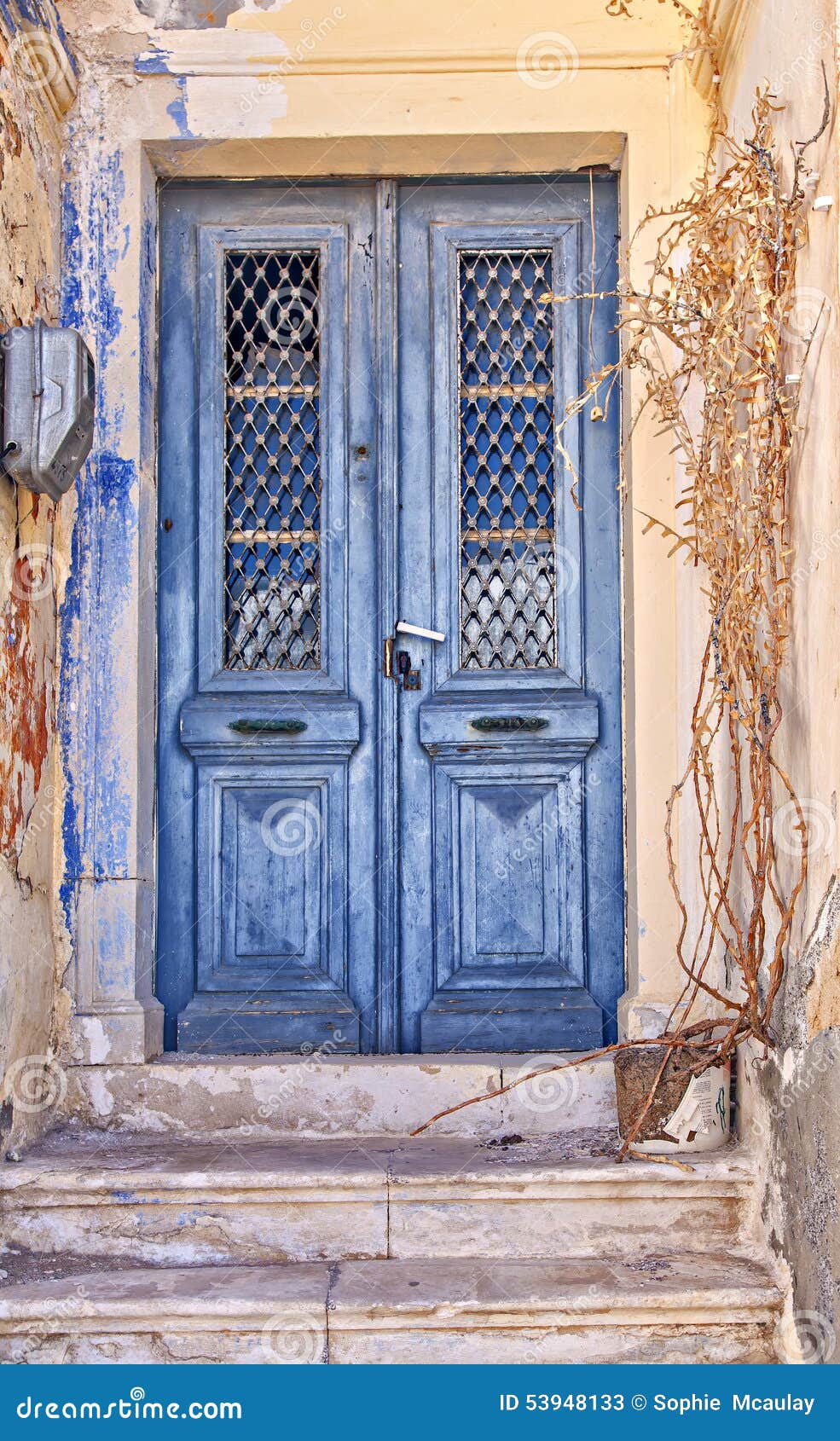 Worn blue door stock image. Image of house, mediterranean - 53948133