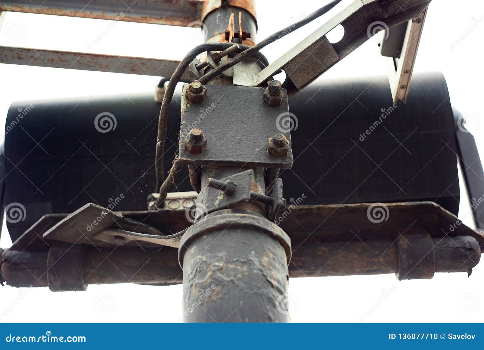 Worn Bolt Fastening on the Pole Stock Photo - Image of heavy, metal ...