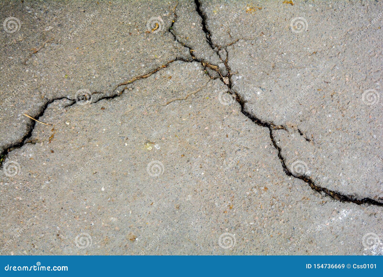Worn and Cracked Asphalt with Big Cracks. Old Road Concrete Texture ...