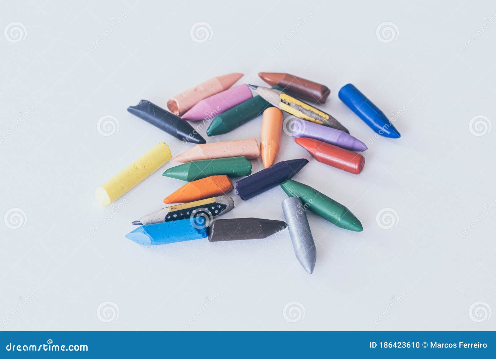 Worn Crayons on White Background Stock Photo - Image of paint, colors ...