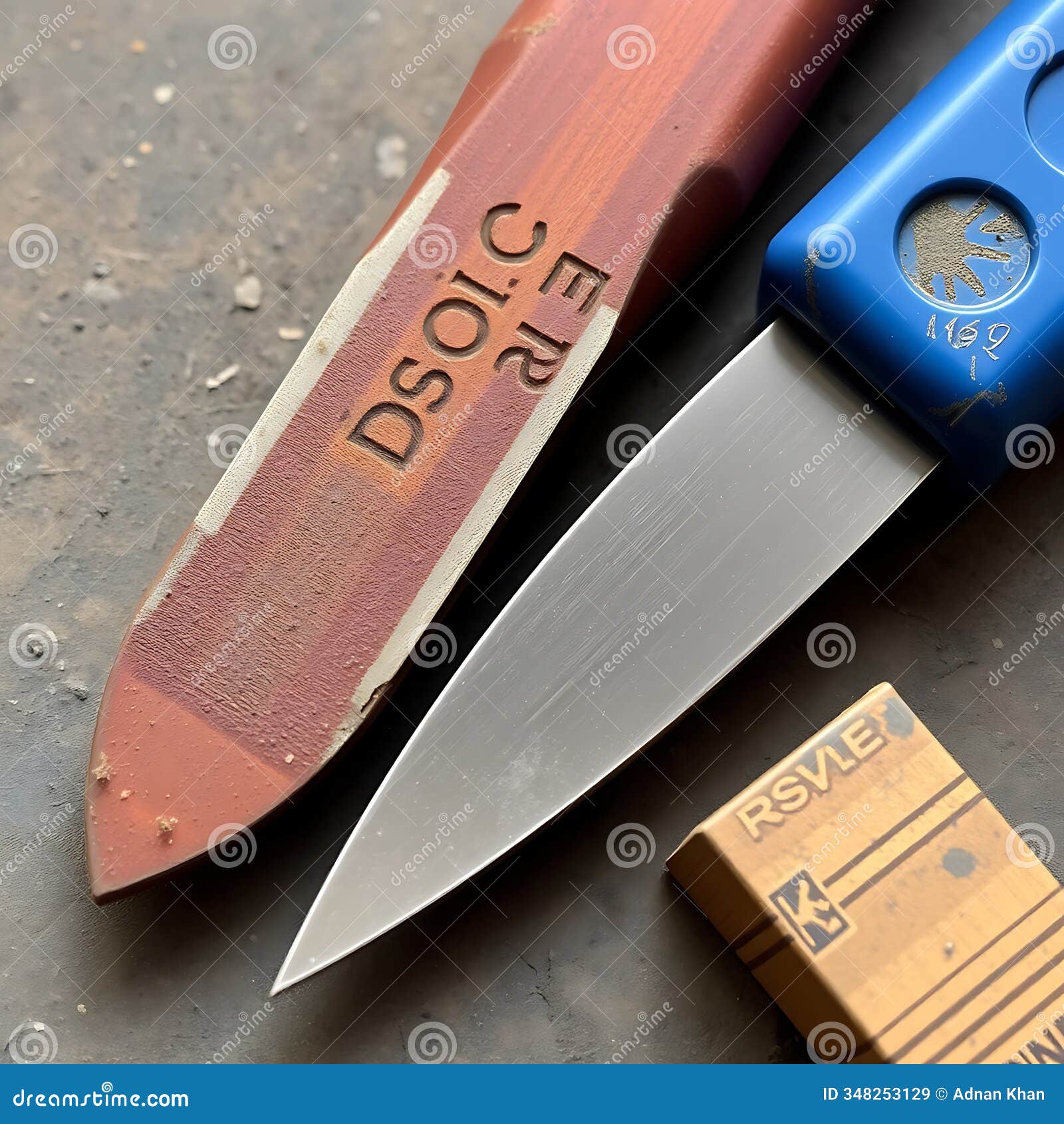 A Worn Deburring Tool with a Slightly Rusted Edge Laid Next To a ...