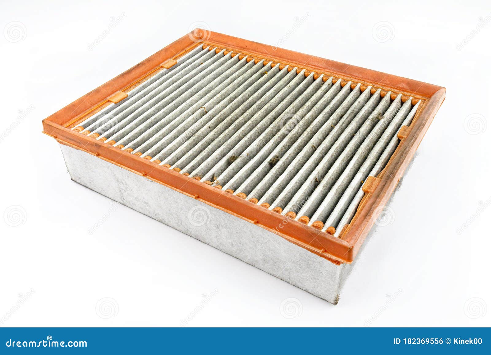 Worn And Dirty Rectangular Car Air Filter, Visible Leaves And Dirt ...
