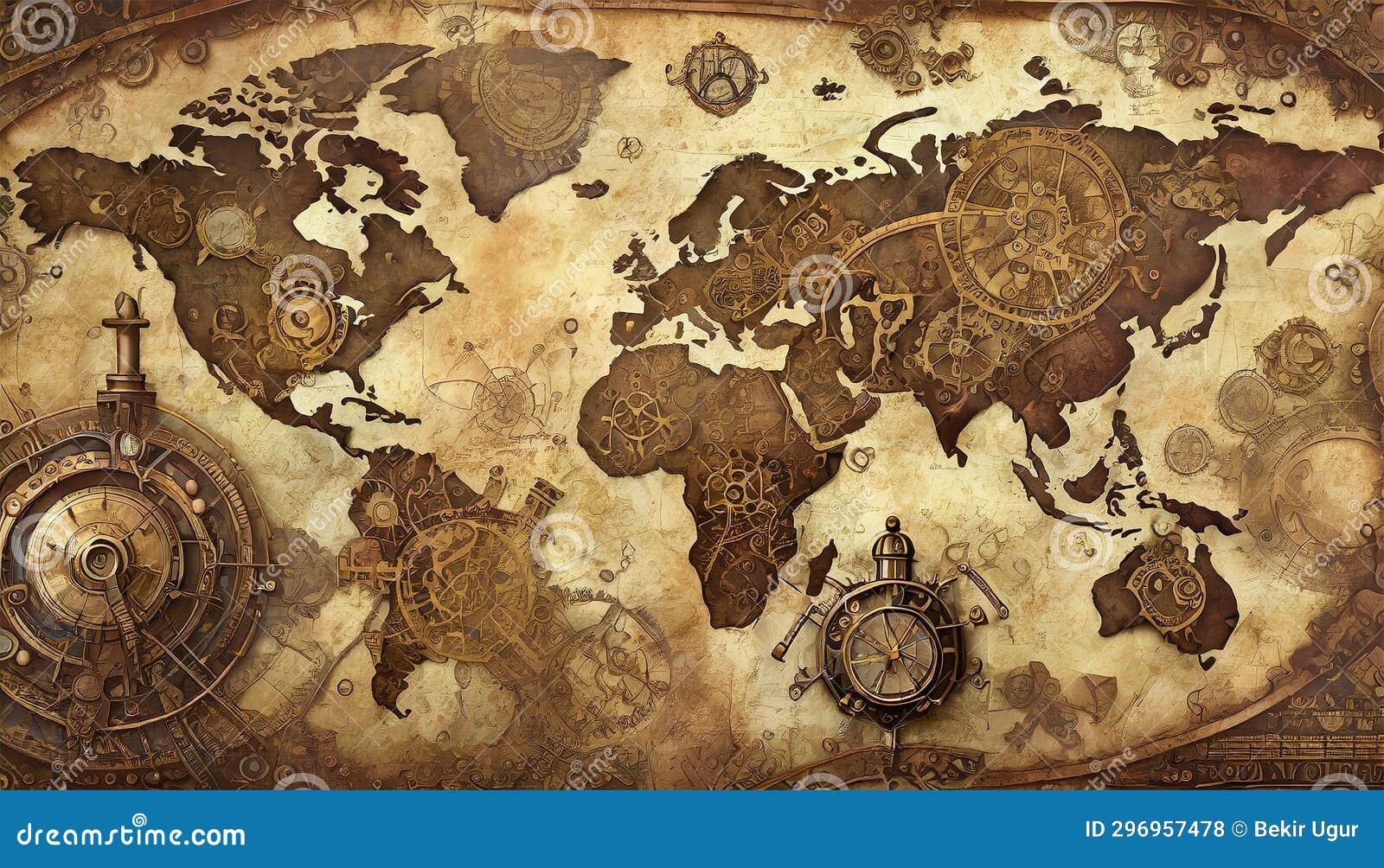 Worn grungy old world map stock photo. Image of countries - 296957478