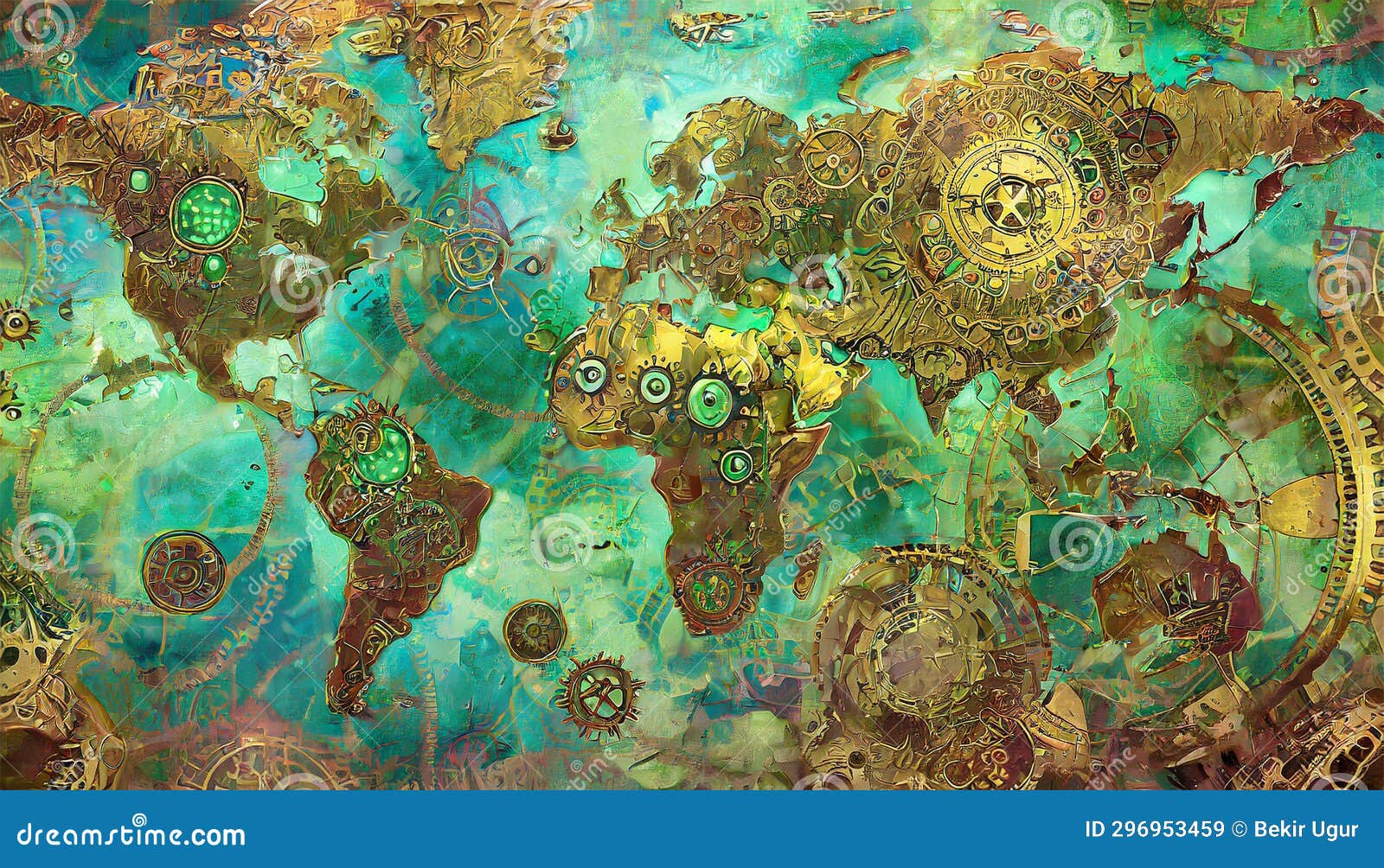 Worn grungy old world map stock illustration. Illustration of atlas ...