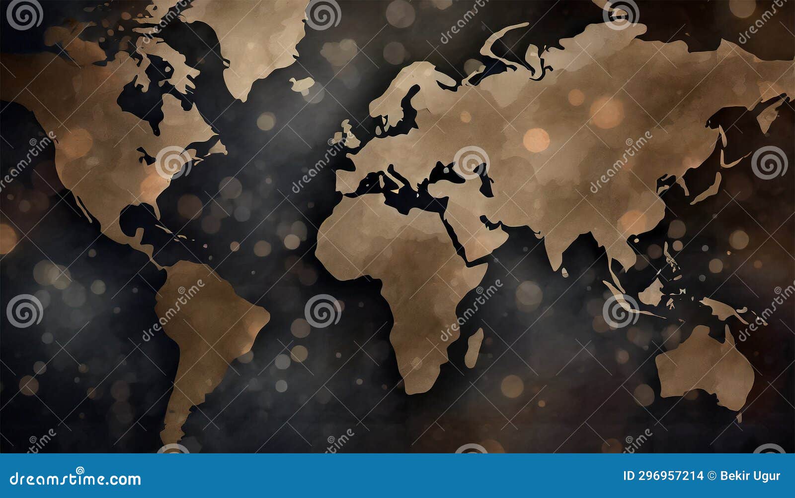 Worn grungy old world map stock illustration. Illustration of tree ...