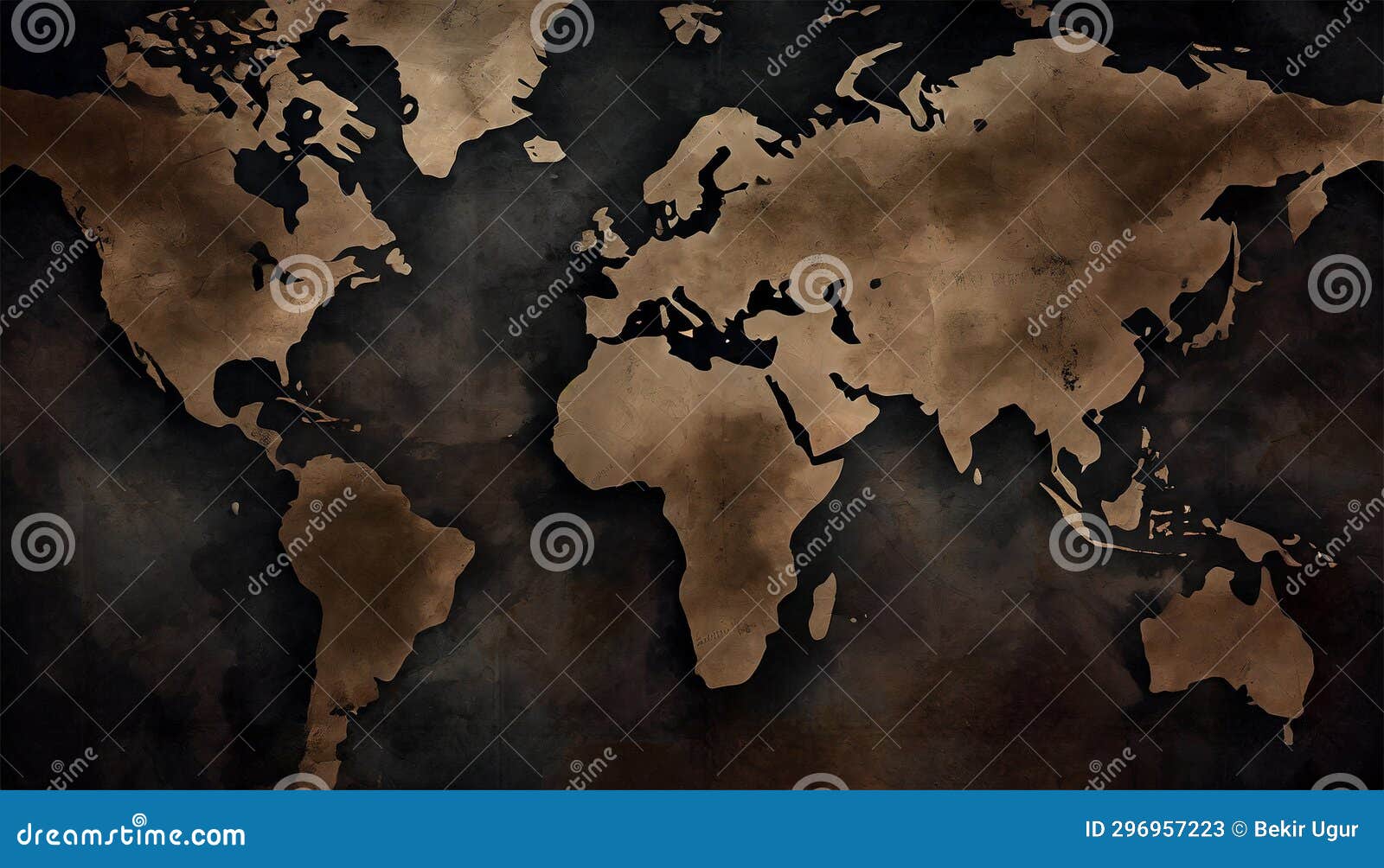 Worn grungy old world map stock illustration. Illustration of poster ...