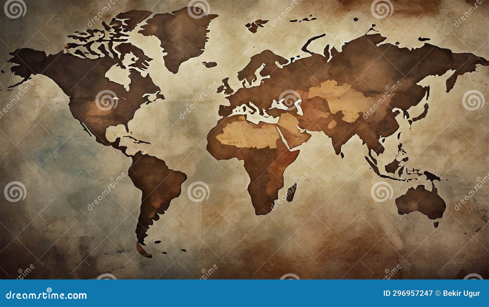 Worn grungy old world map stock illustration. Illustration of sketch ...