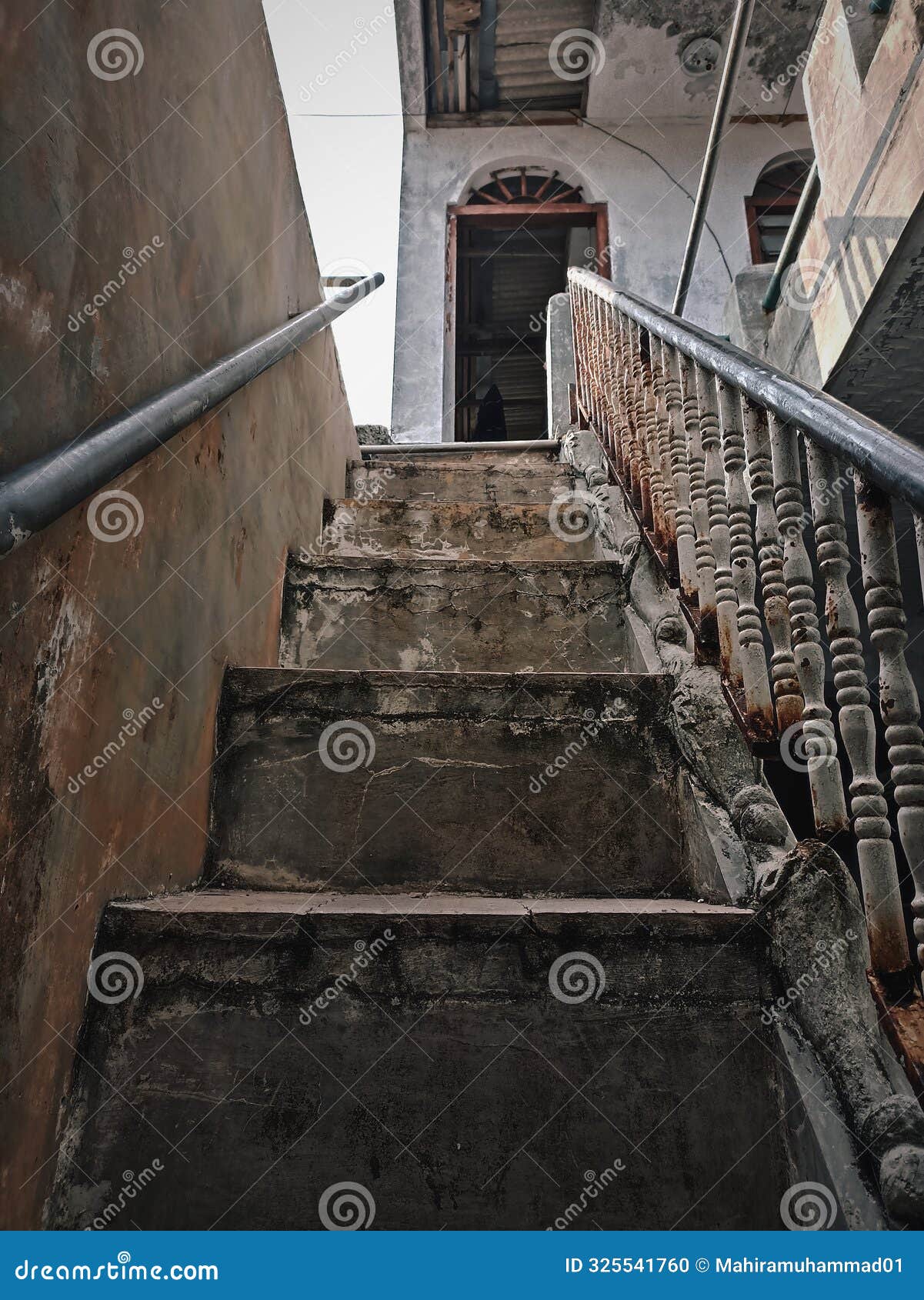 Worn Iron Stairs that Have Rusted with Time Stock Photo - Image of ...