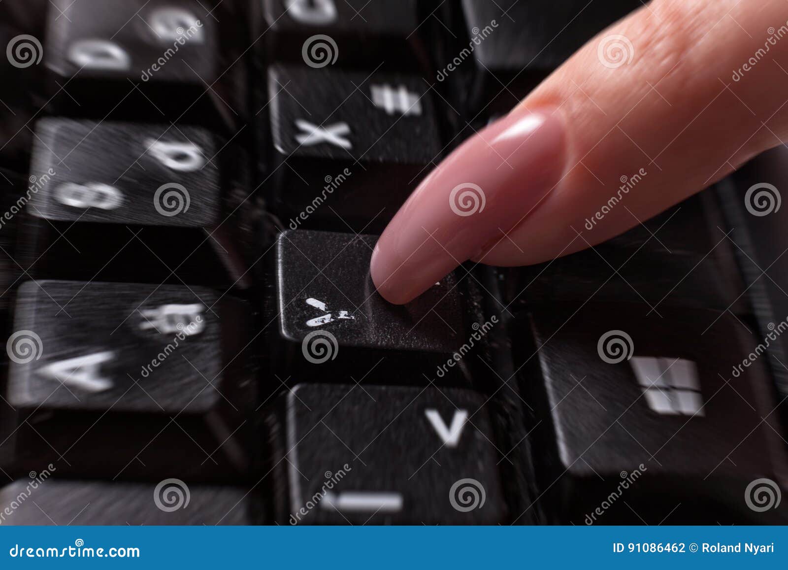 Worn keyboard button stock photo. Image of finger, input - 91086462