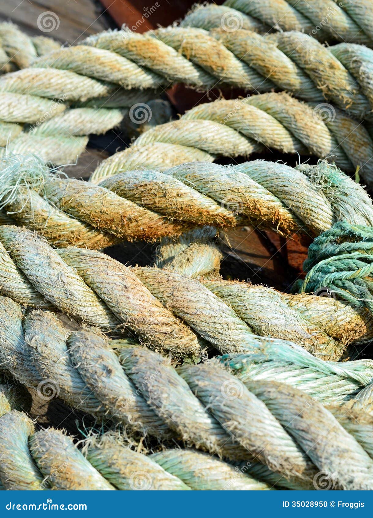 Worn marine rope stock photo. Image of harbor, rust, nylon - 35028950