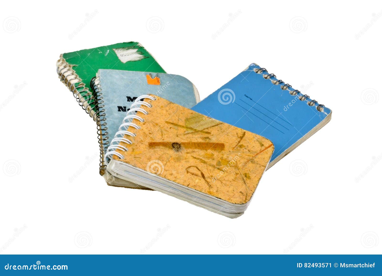 Worn Notebooks stock image. Image of weathered, spiral - 82493571
