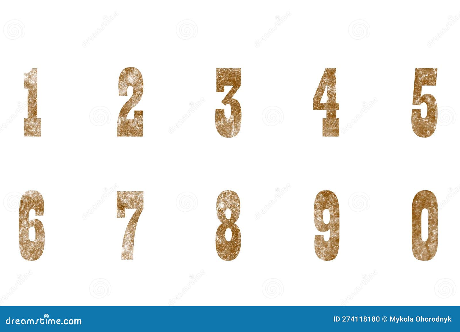 Worn Old Multicolored Numbers from 1 To 10 Stock Illustration ...