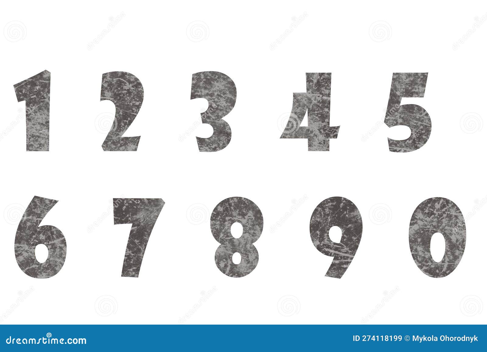 Worn Old Multicolored Numbers from 1 To 10 Stock Illustration ...
