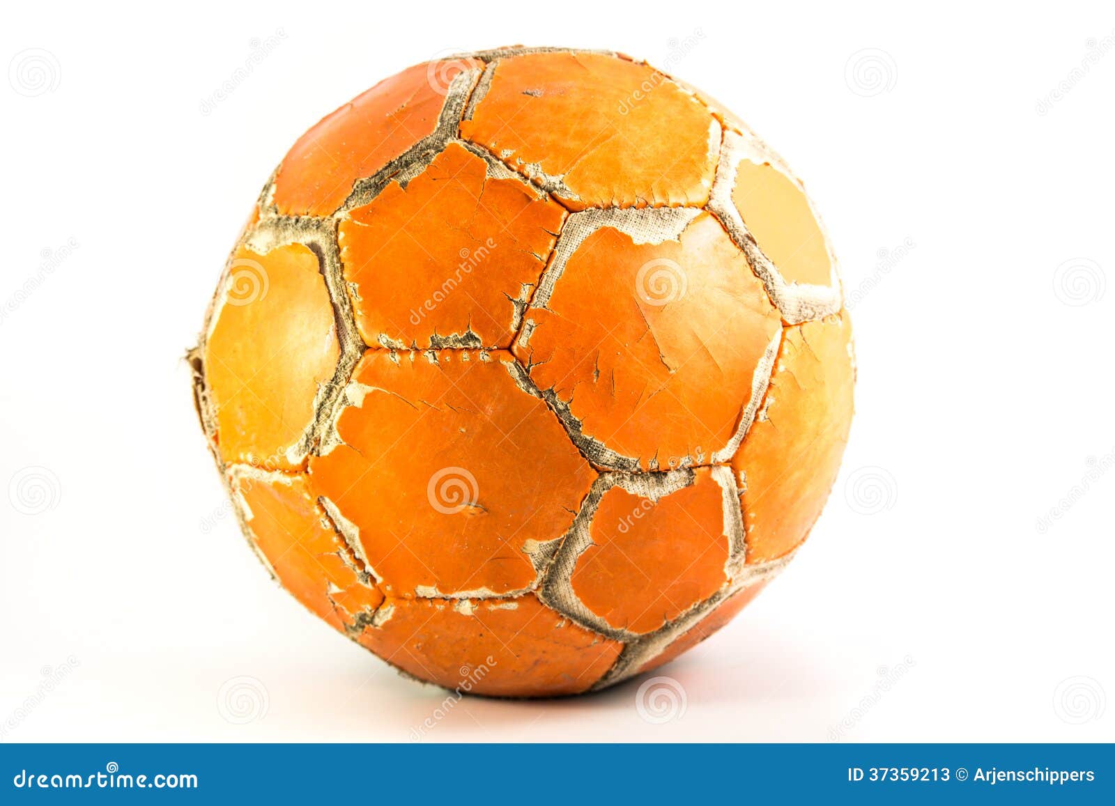Worn orange soccer ball stock image. Image of game, competition - 37359213