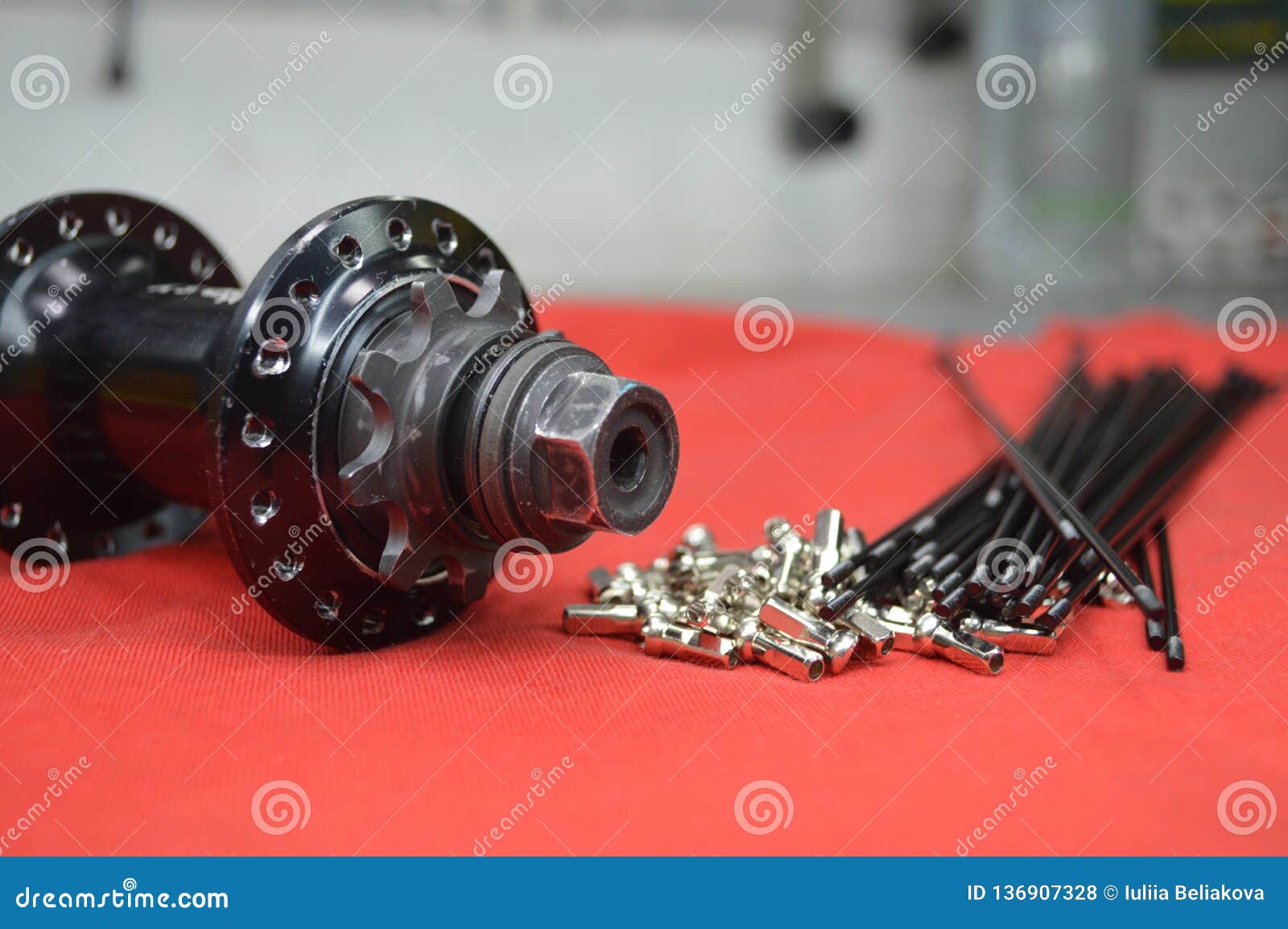 Worn-out Bicycle Bushing with Spokes Close Up Stock Photo - Image of ...