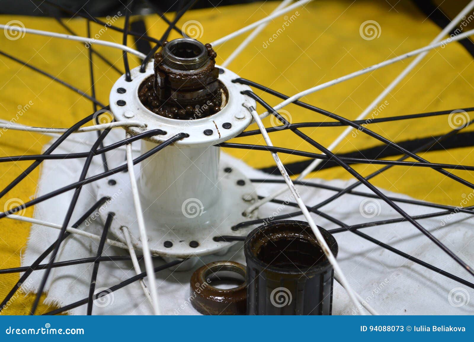Worn-out Bicycle Bushing with Spokes Stock Image - Image of antique ...