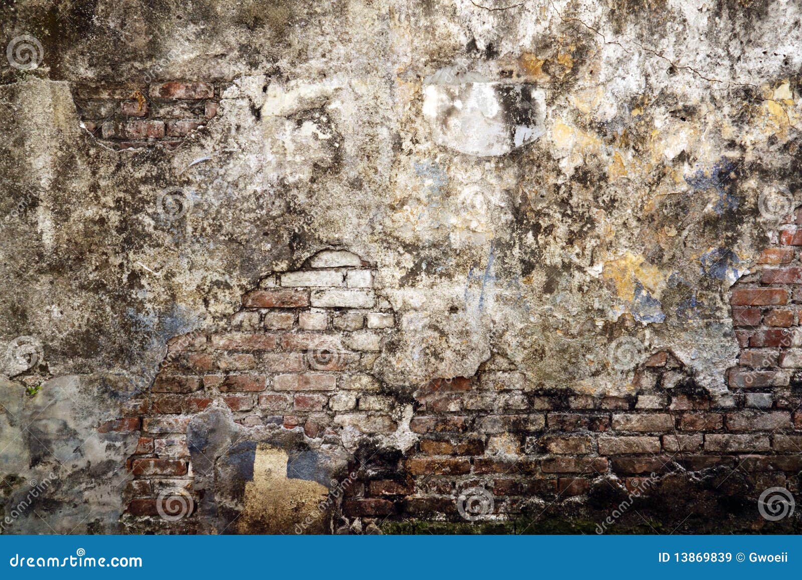 Worn out brick wall stock image. Image of brick, exposure - 13869839