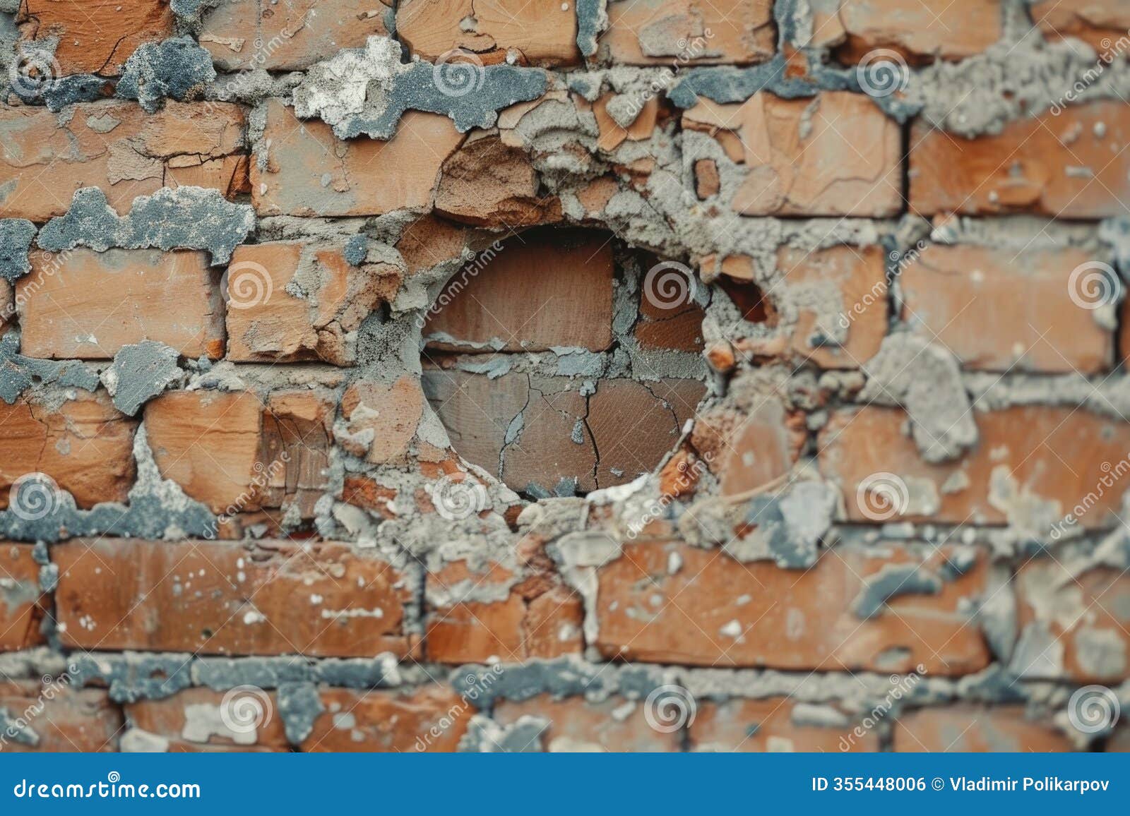 A Worn-out Brick Wall with a Small Hole in it, Suitable for Use As a ...