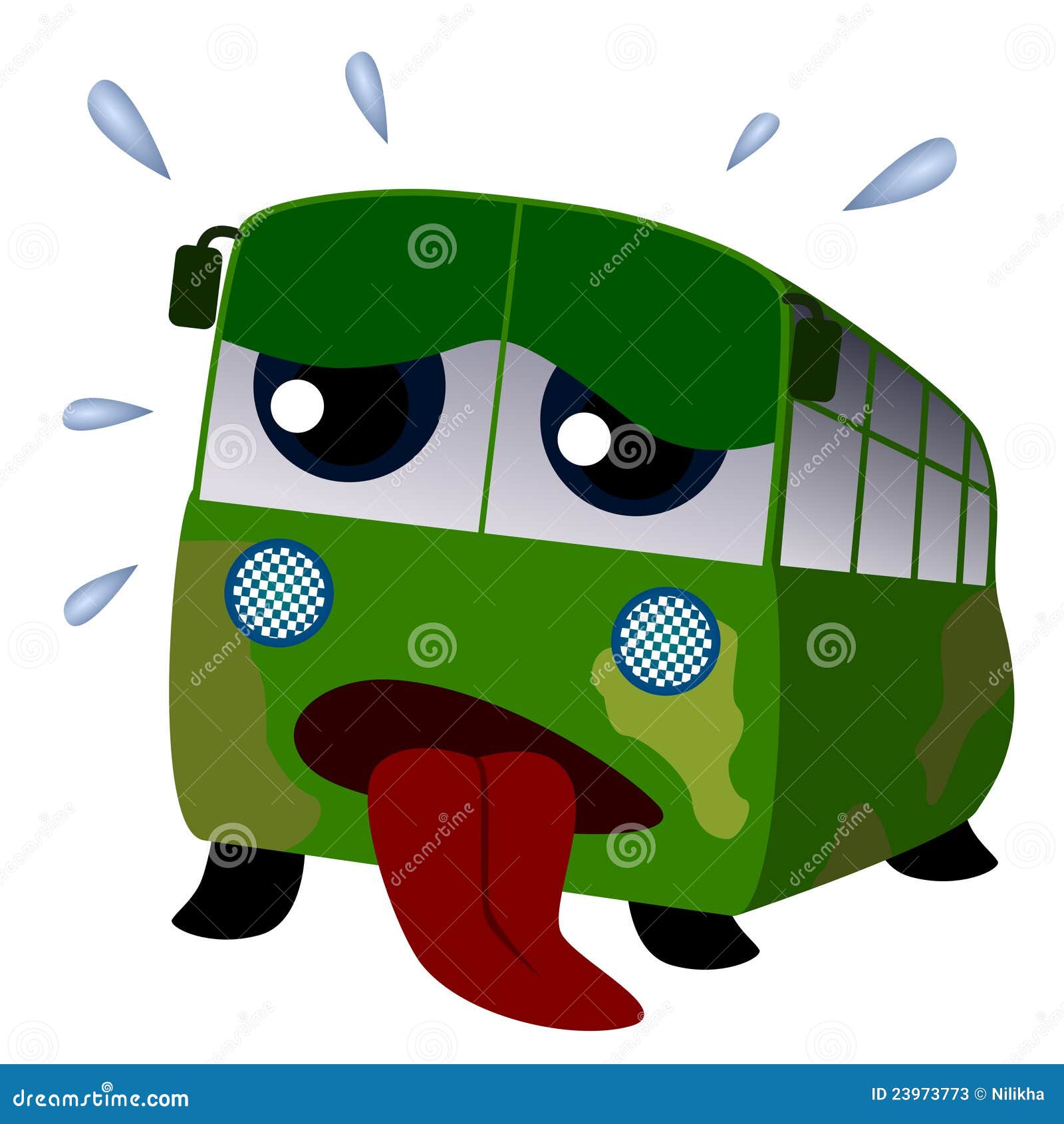Worn out bus stock illustration. Illustration of humor - 23973773