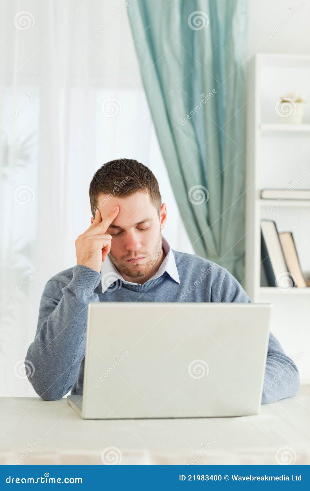 Worn Out Businessman on His Laptop Stock Photo - Image of desk, casual ...