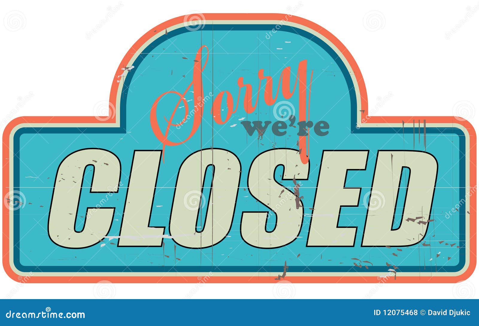 Worn_out_closed_store_signs Stock Illustration - Illustration of rural ...