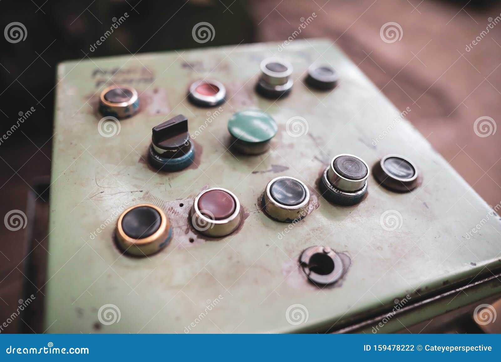 Worn Out Machinery Control Panel in a Dirty and Old but Still ...