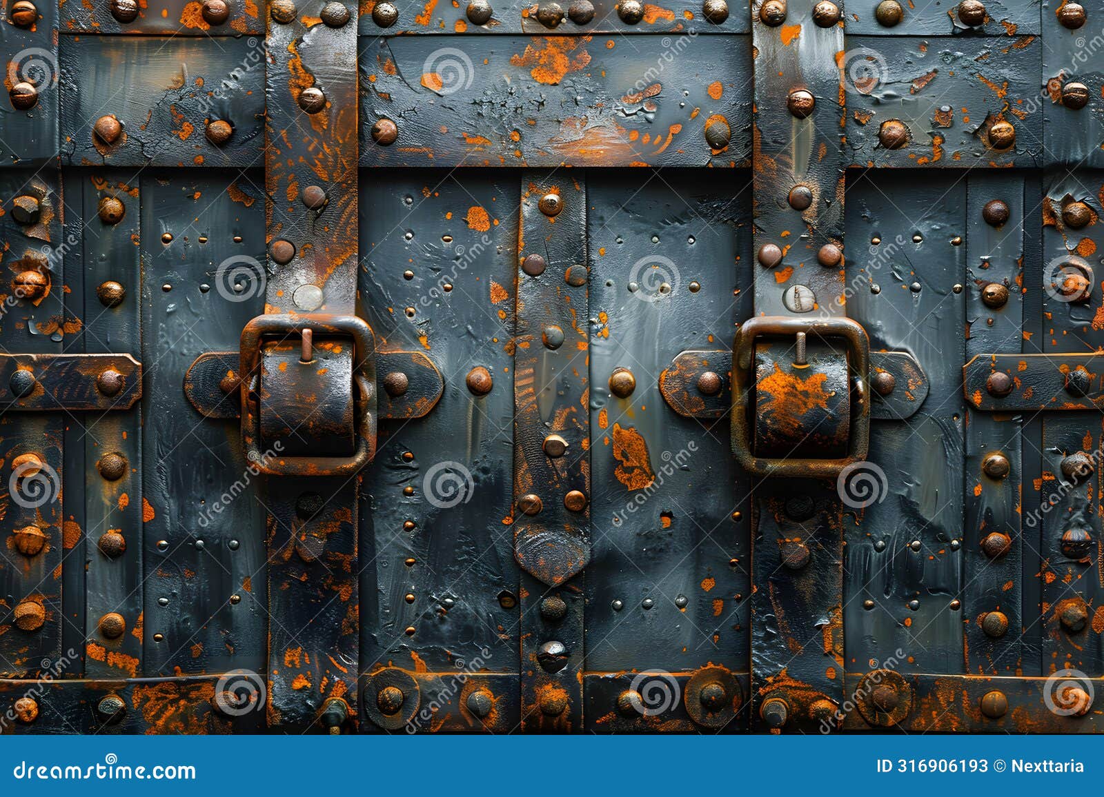 Worn-Out Metal Container on Canvas: Rustic Textures and Complex Design ...