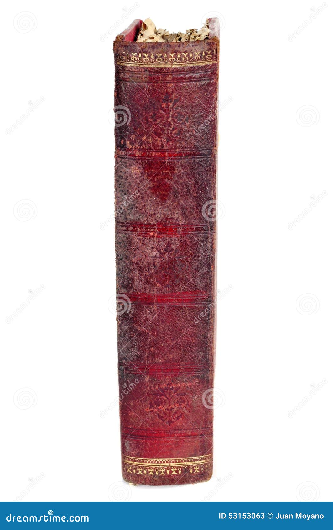 Worn-out Old Book on a White Background Stock Image - Image of library ...