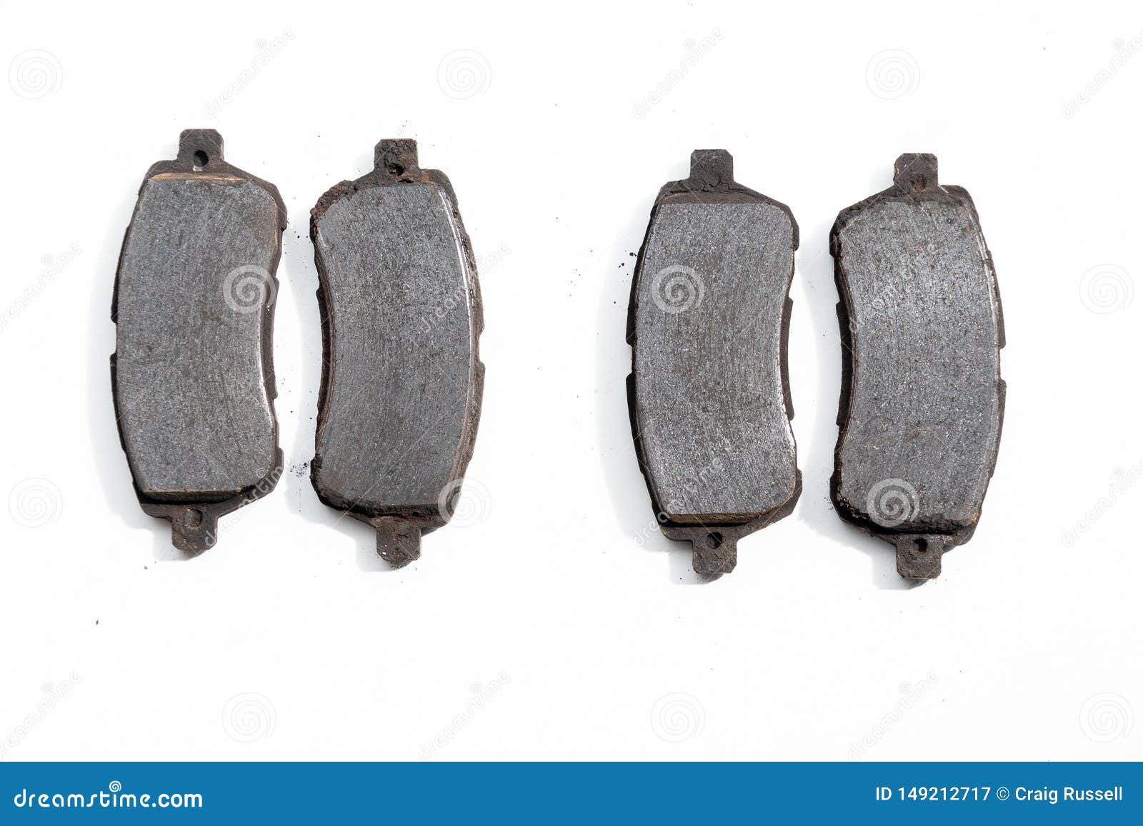 Worn Out Old Rusty Brake Pads Stock Image - Image of rusty, spare ...