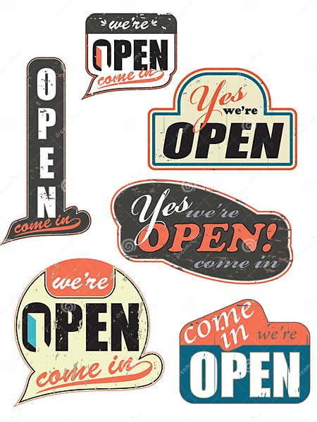 Worn_out_open_signs stock vector. Illustration of scratch - 11930699