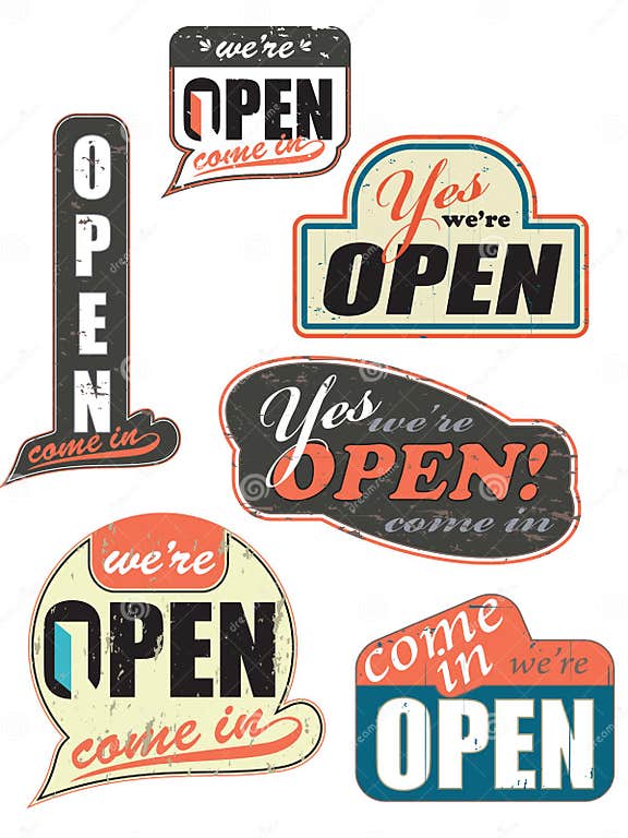 Worn_out_open_signs stock vector. Illustration of scratch - 11930699