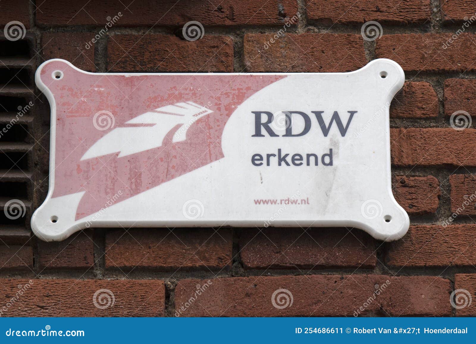 Worn Out RDW Erkend Sign at Amsterdam the Netherlands 8-2-2022 ...