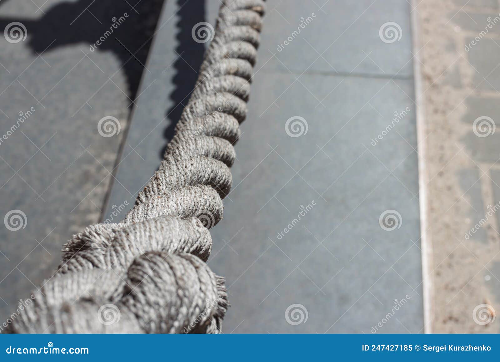 Worn Out Thick Mooring Rope on Pier Stock Image - Image of texture ...