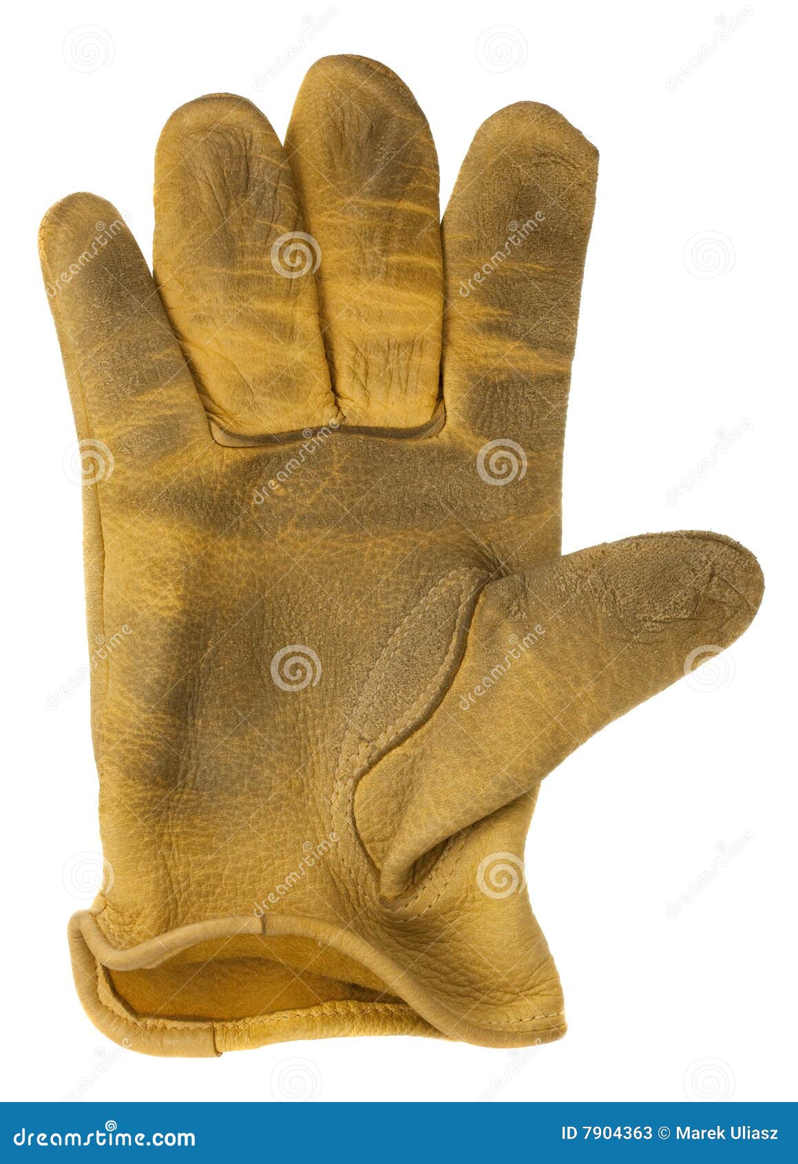 Worn Out Yellow Leather Glove Stock Image - Image of worn, copy: 7904363