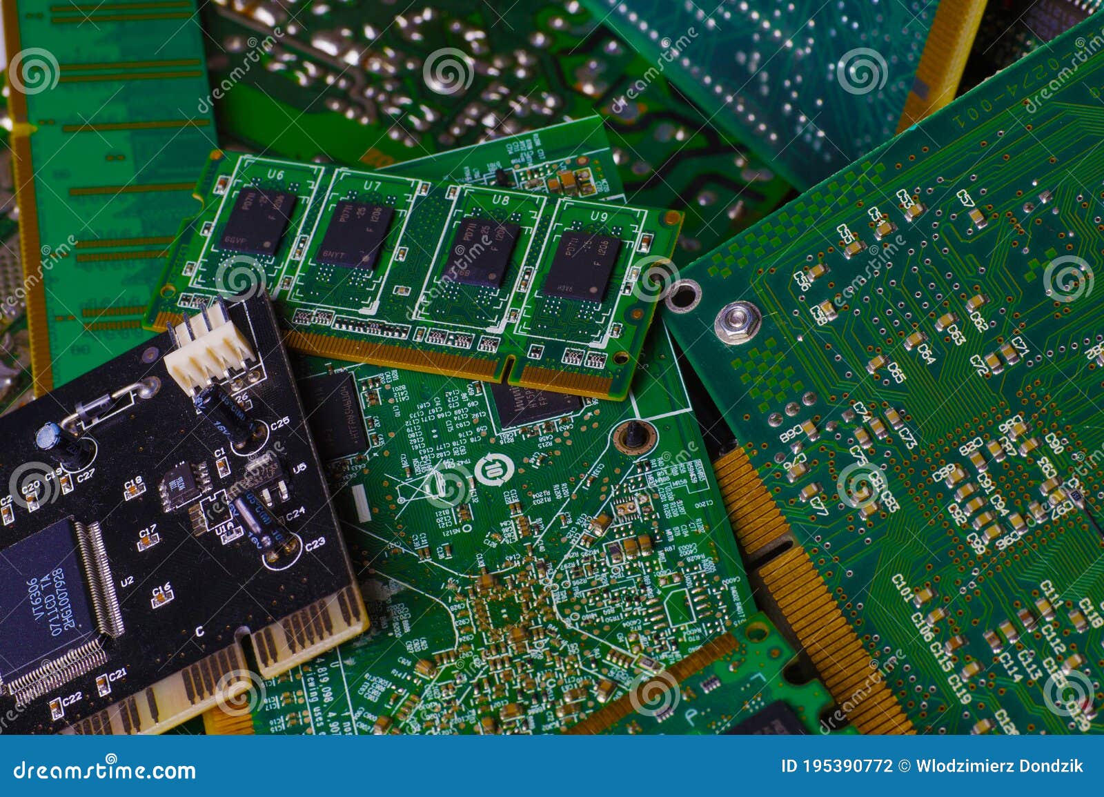 Worn, Outdated Computer Components. Electronic Waste Editorial ...