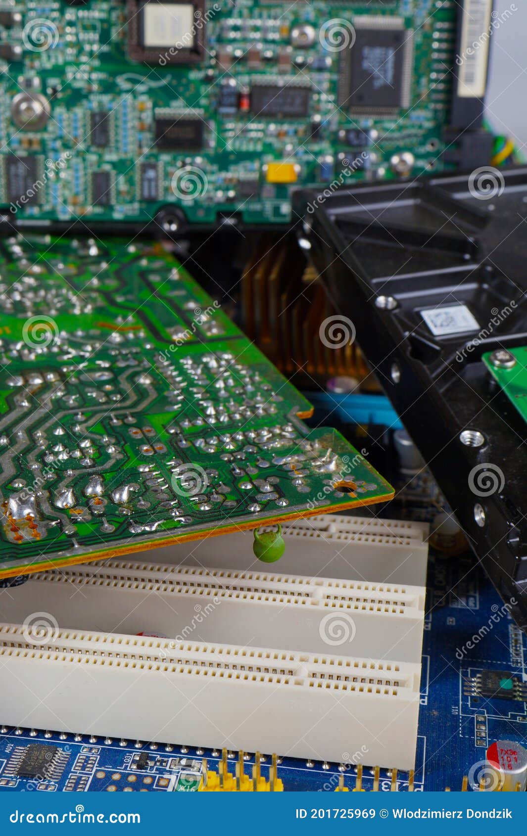 Worn, Outdated Computer Components. Electronic Waste Stock Image ...