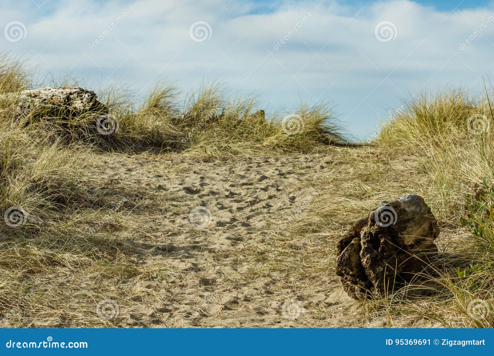 Worn Path in the Sand Over the Dune Stock Image - Image of landscape ...