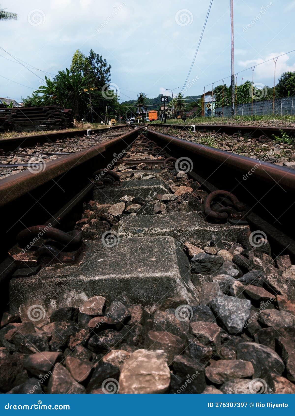 Worn Rail Track Around the Rocks Stock Image - Image of rail, track ...