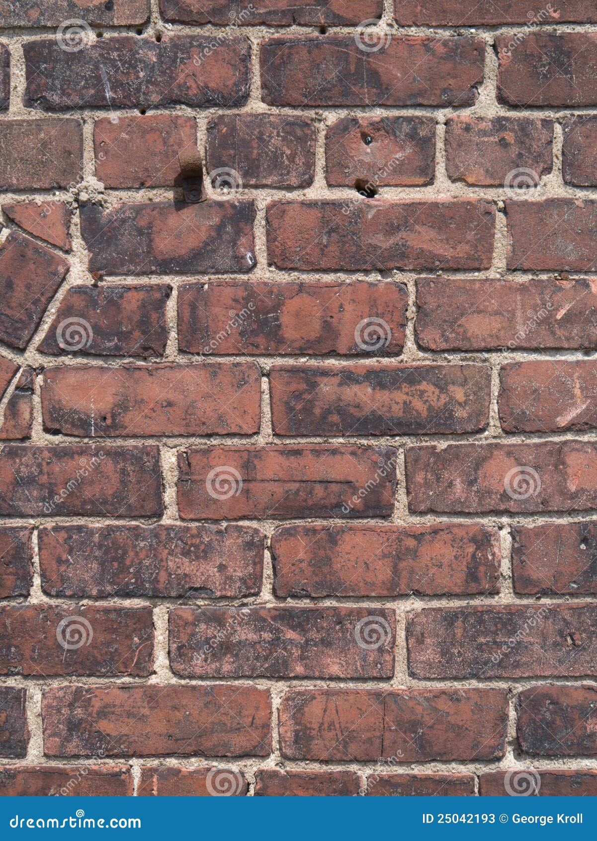 Worn Red Brick Wall stock image. Image of brickwork, brick - 25042193