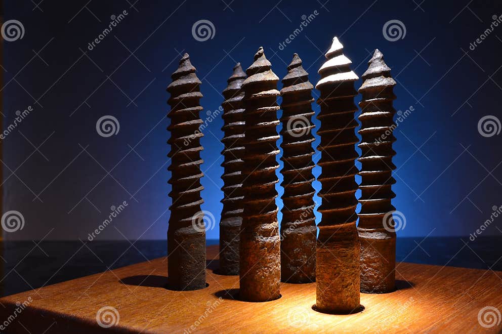 Large Rusty, Corroded Screws Stock Image - Image of deteriorated ...