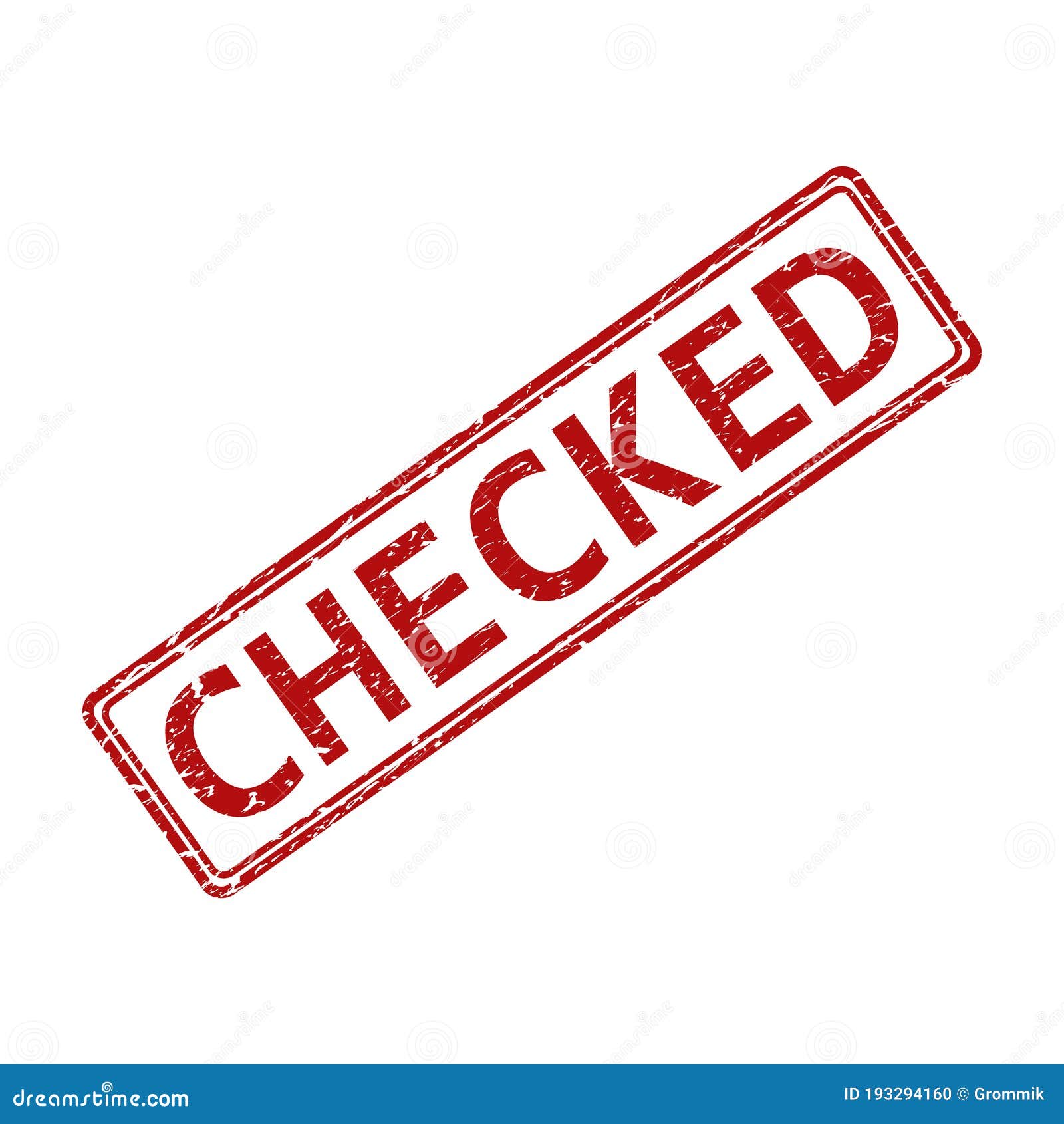 Worn Stamp Impression with the Words CHECKED Stock Vector ...