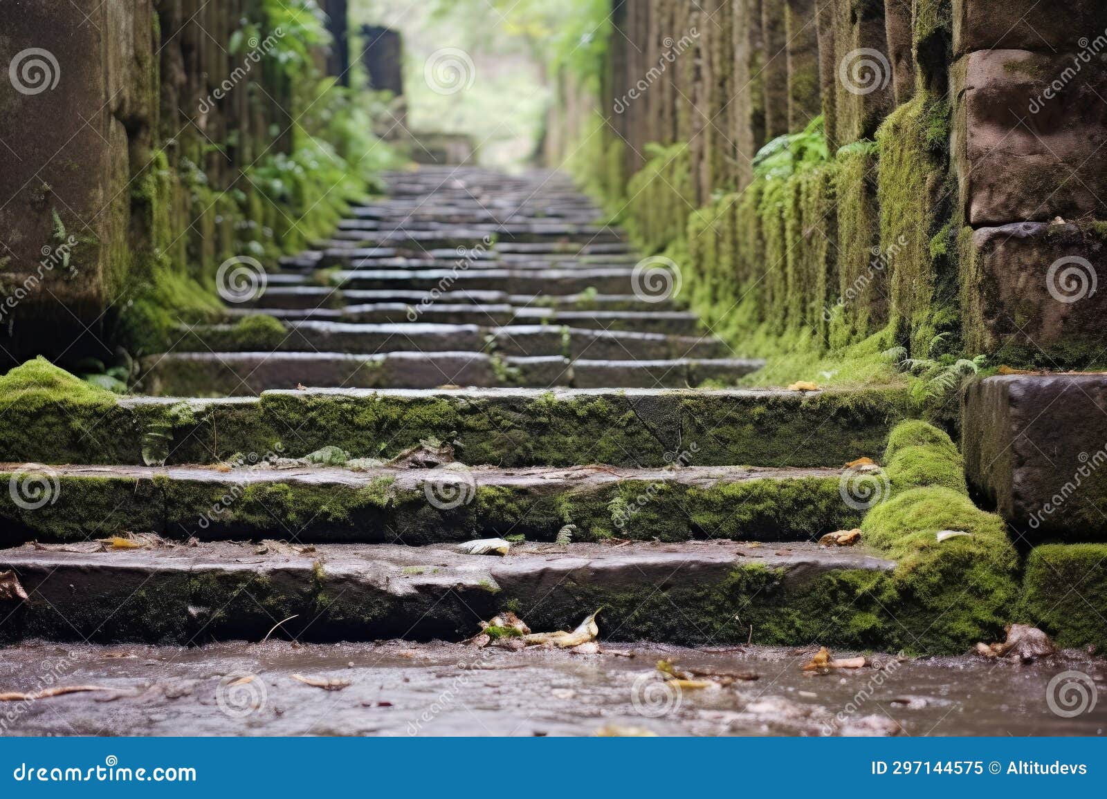 Worn Stone Steps in an Ancient Temple Ruin Stock Illustration ...