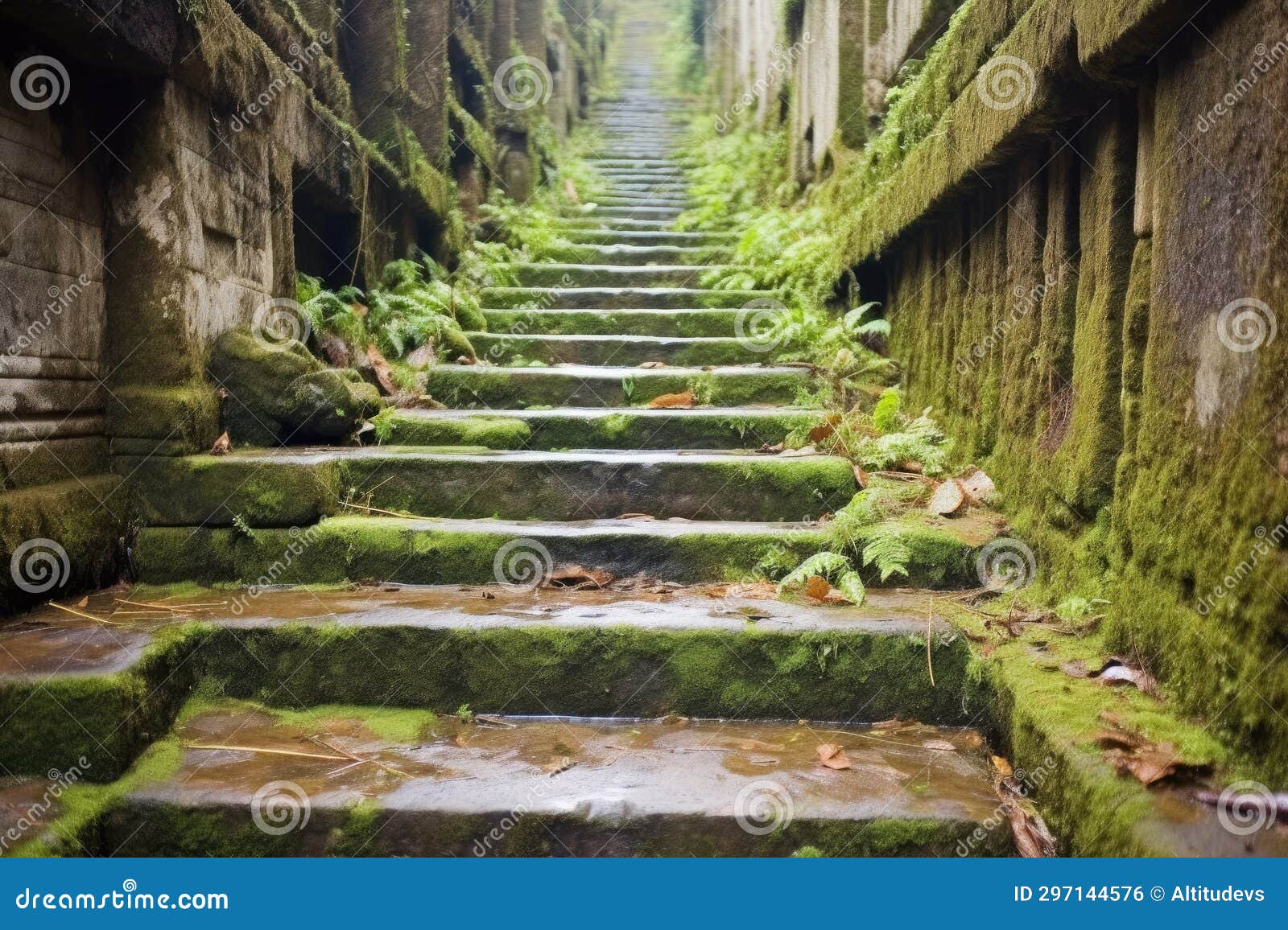 Worn Stone Steps in an Ancient Temple Ruin Stock Illustration ...