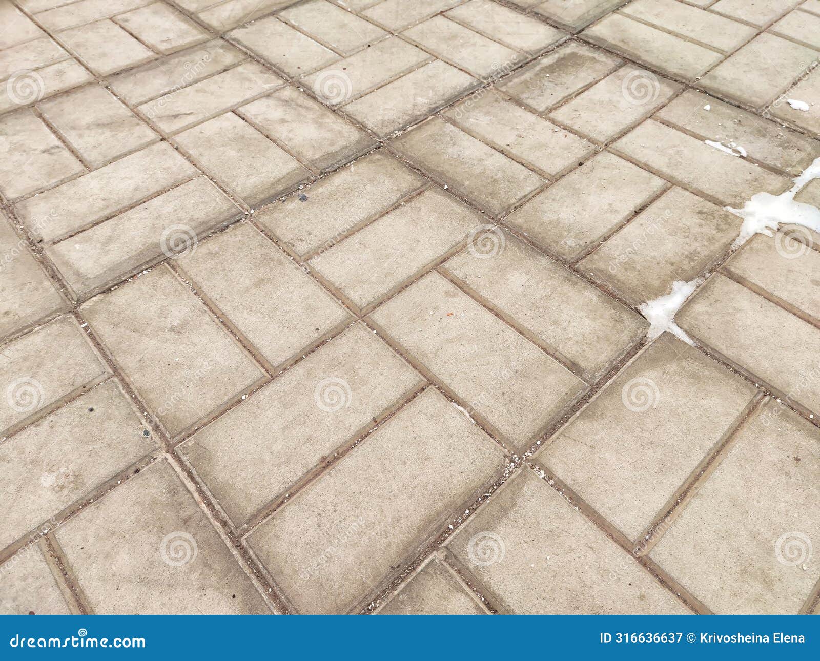 Weathered Tile Pavement with Snow. Background, Texture, Pattern, Copy ...