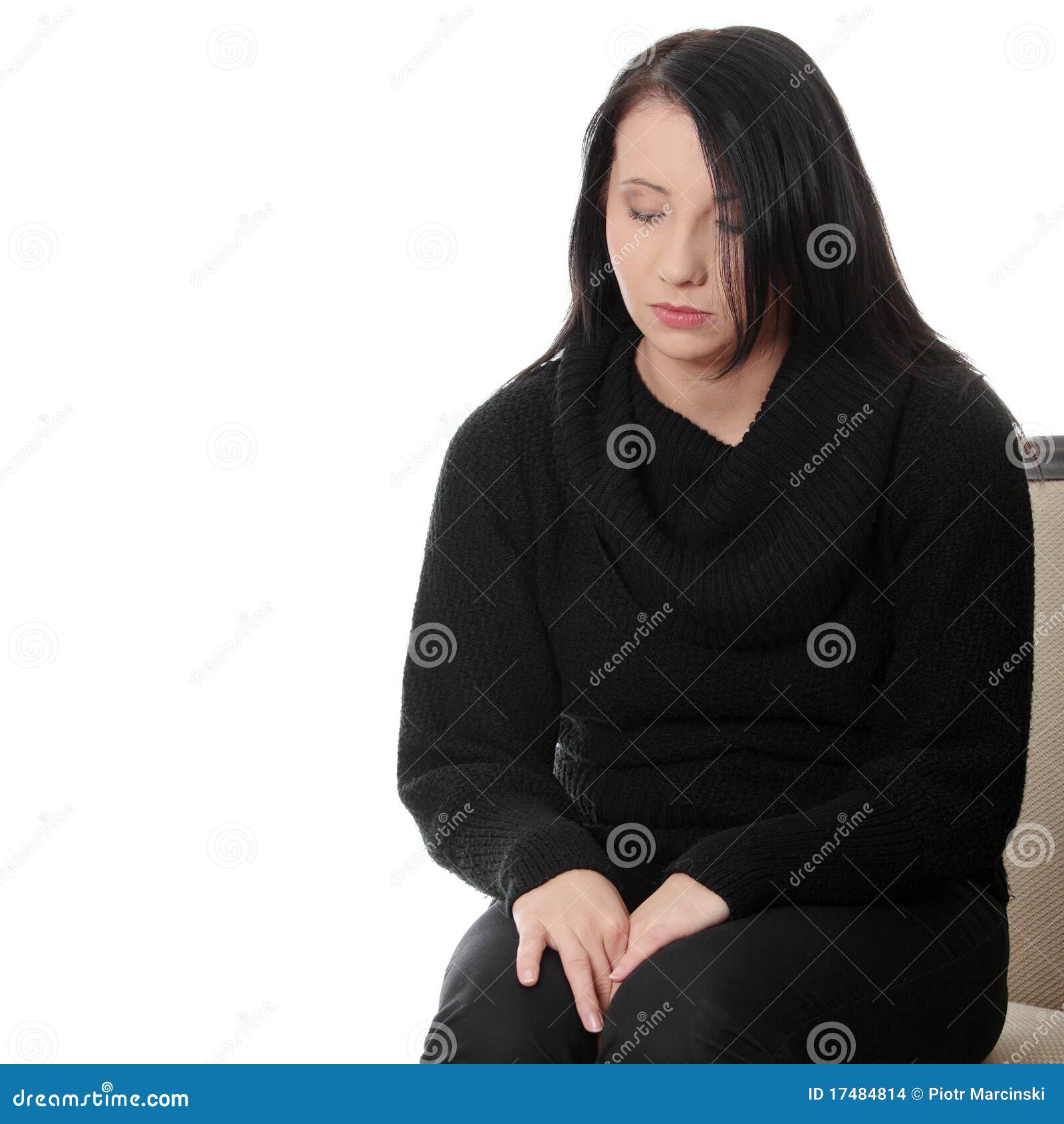 A Worried and Afraid Young Woman Stock Photo - Image of loss, miserable ...