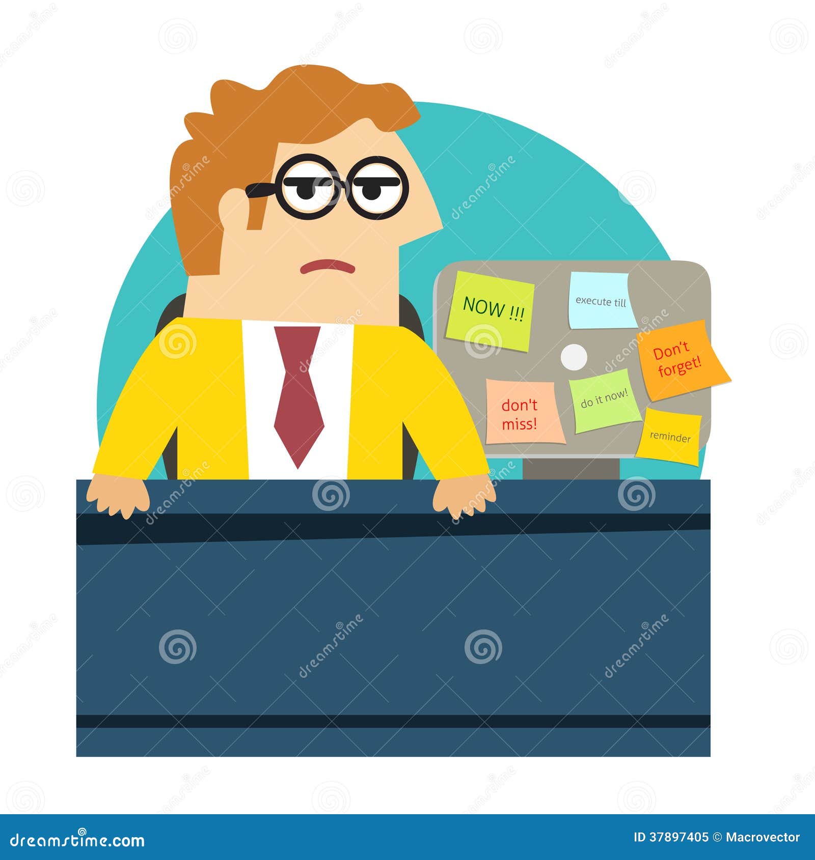 Worried Angry Office Worker at the Desk Stock Vector - Illustration of ...