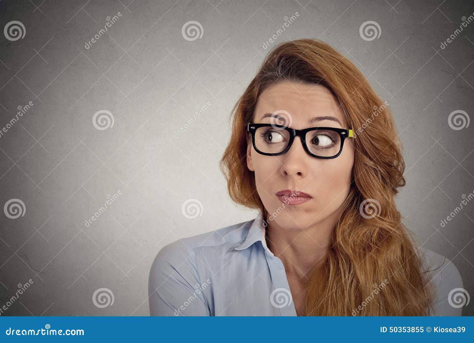 Worried Anxious Office Worker Stock Image - Image of glasses, awkward ...