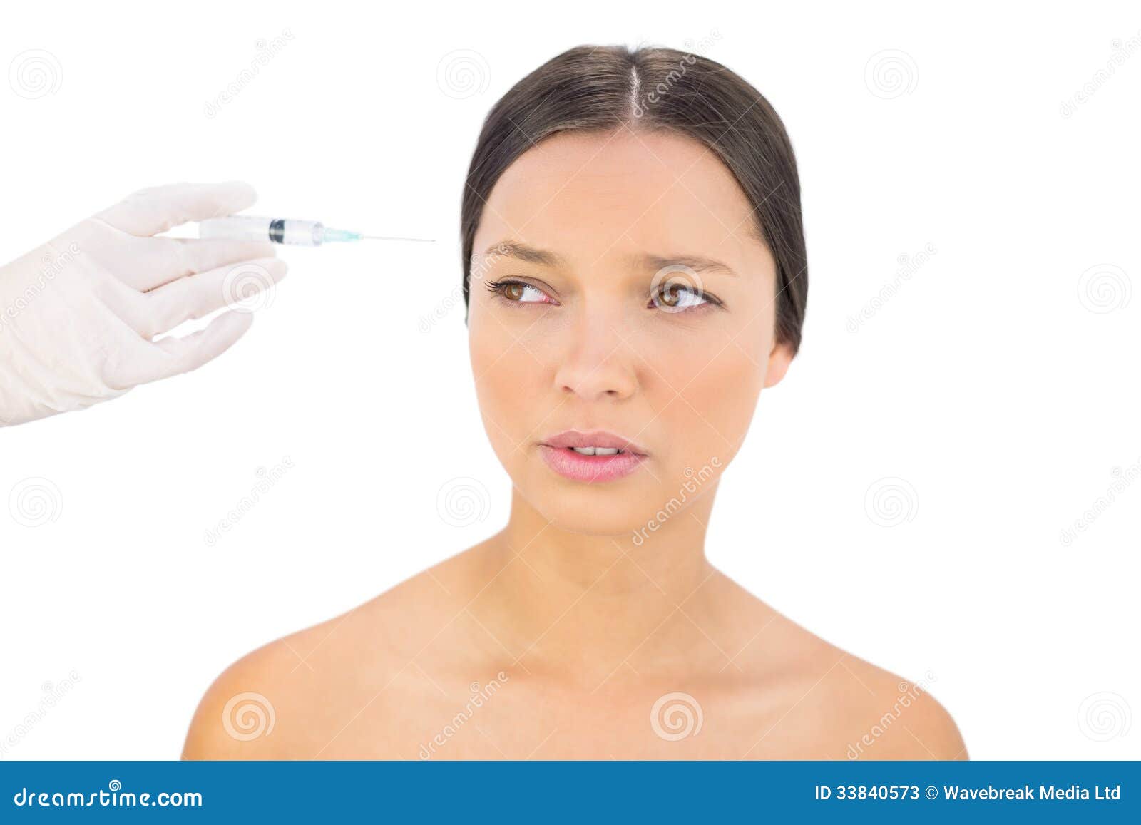 Worried Bare Model Having Botox Injection Royalty-Free Stock Photo ...