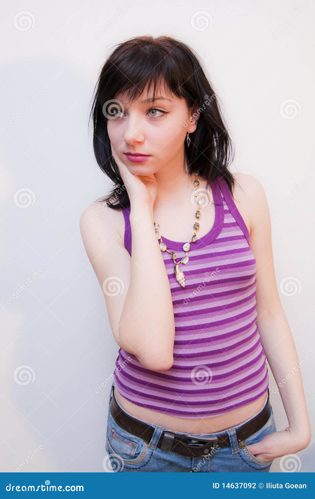 Worried Beautiful Brunette Girl Stock Photo - Image of lucetta ...
